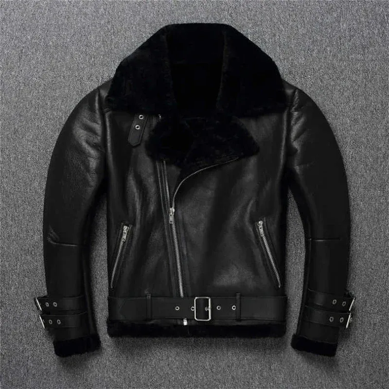 Original Ecological Fur One Lamb Fur Jacket - Men's Genuine Leather ...