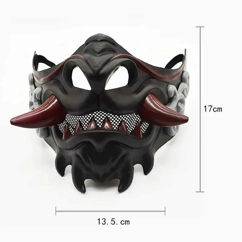 Japanese Samurai Oni Demon Mask Halloween Cosplay Horror Prajna Killer ...