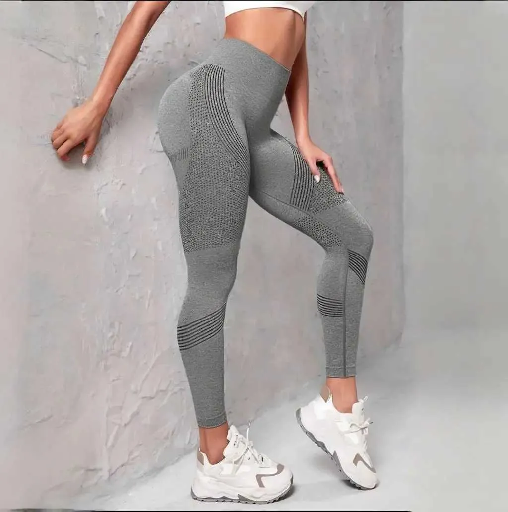 Elastic High Waist Leggings for Women, Knitted Solid Tights, Seamless ...