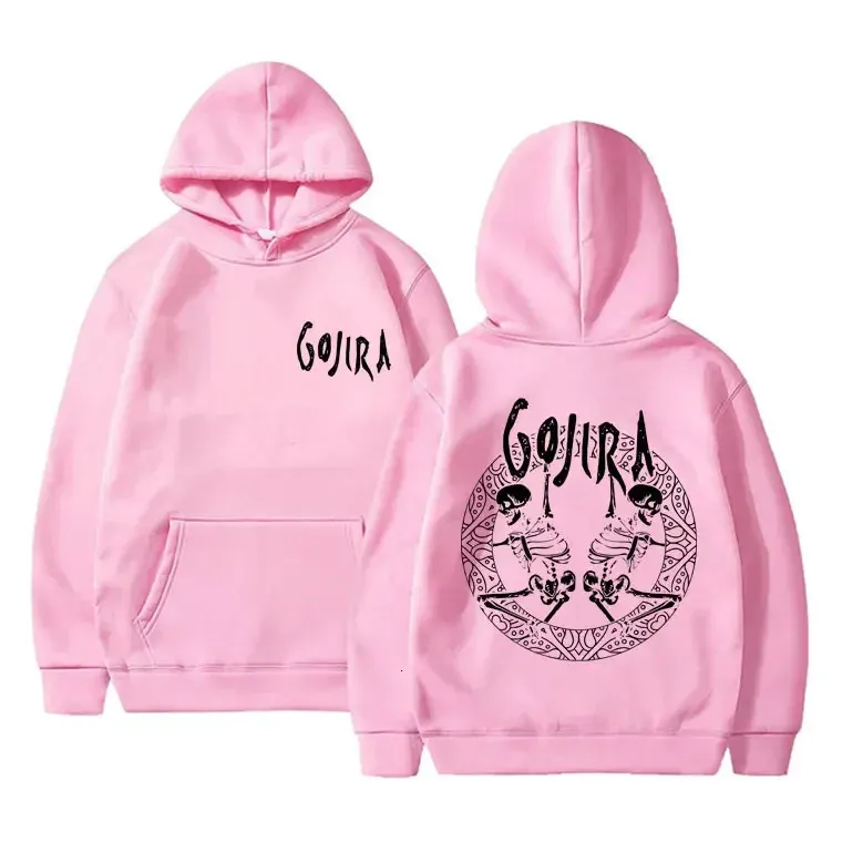 French Metal Band Gojira Skeleton Double-Sided Graphic Hoodie Vintage ...
