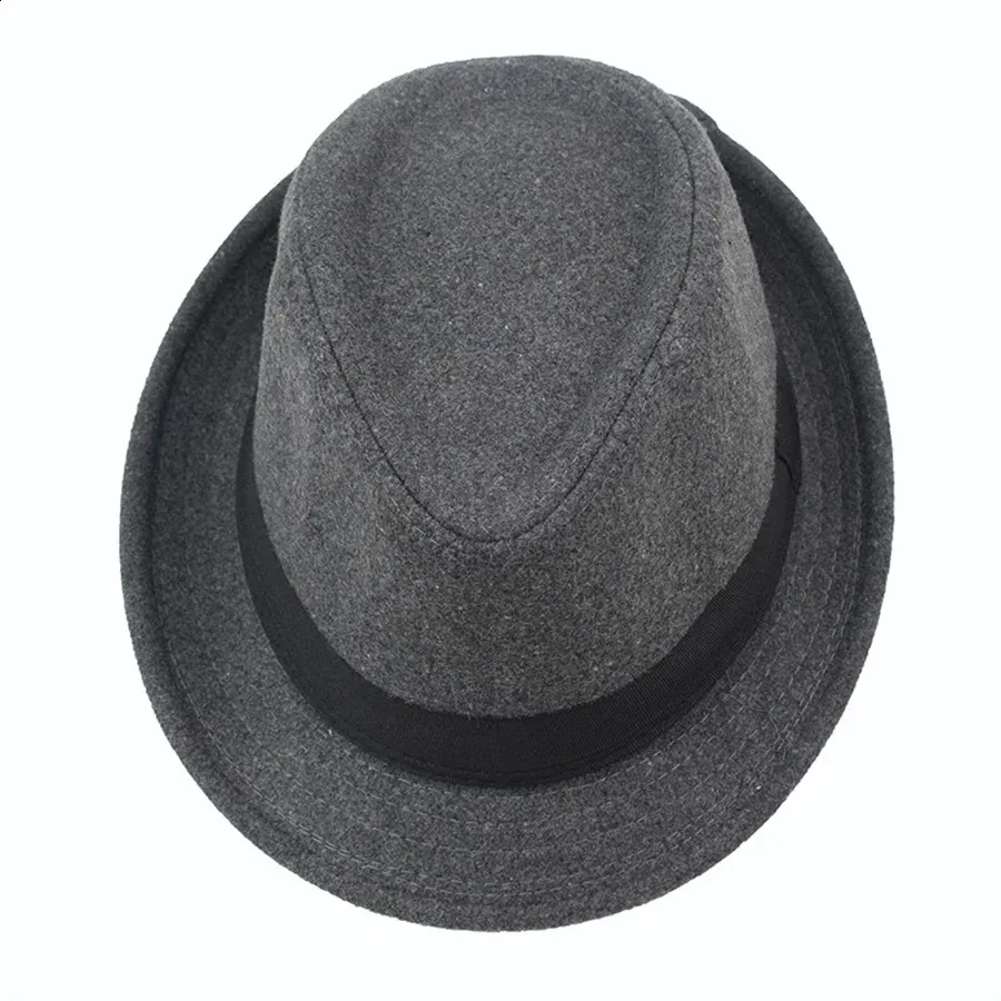 Unisex British Felt Jazz Hat For Middle-Aged Men, Wool Fedora Bucket ...