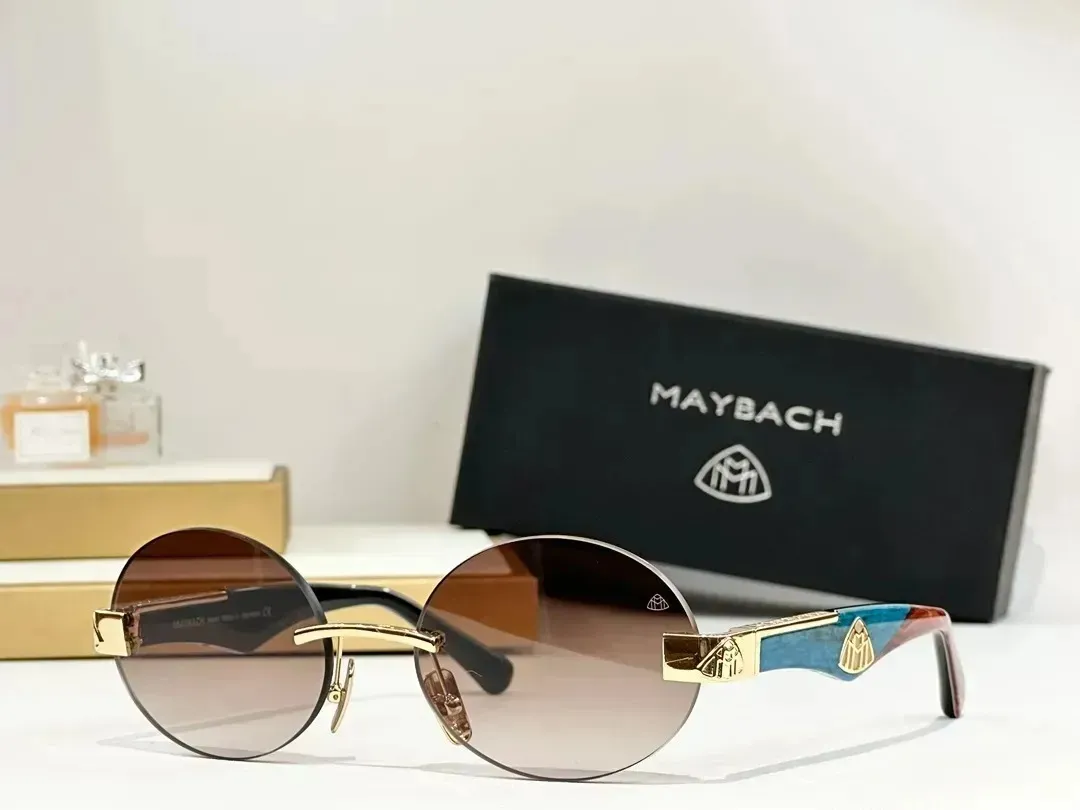 MAYBACH Eyewear Rimless Round Sunglasses UV400 Protection For Men Women ...
