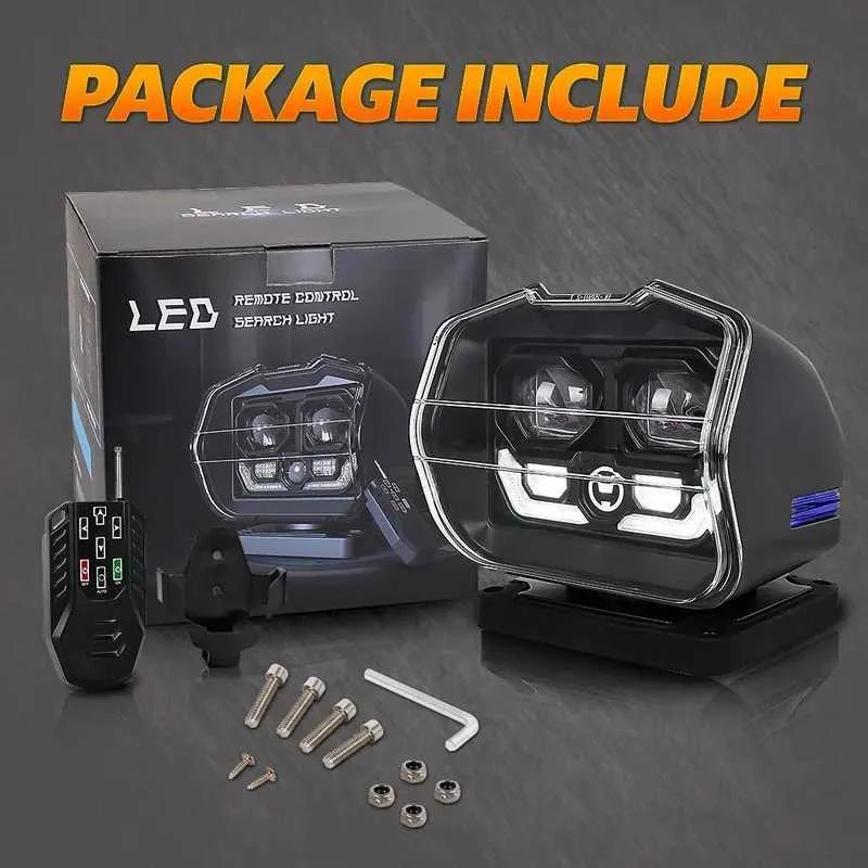 360° Rotating Led Remote Control Searchlight With Wireless Remote ...