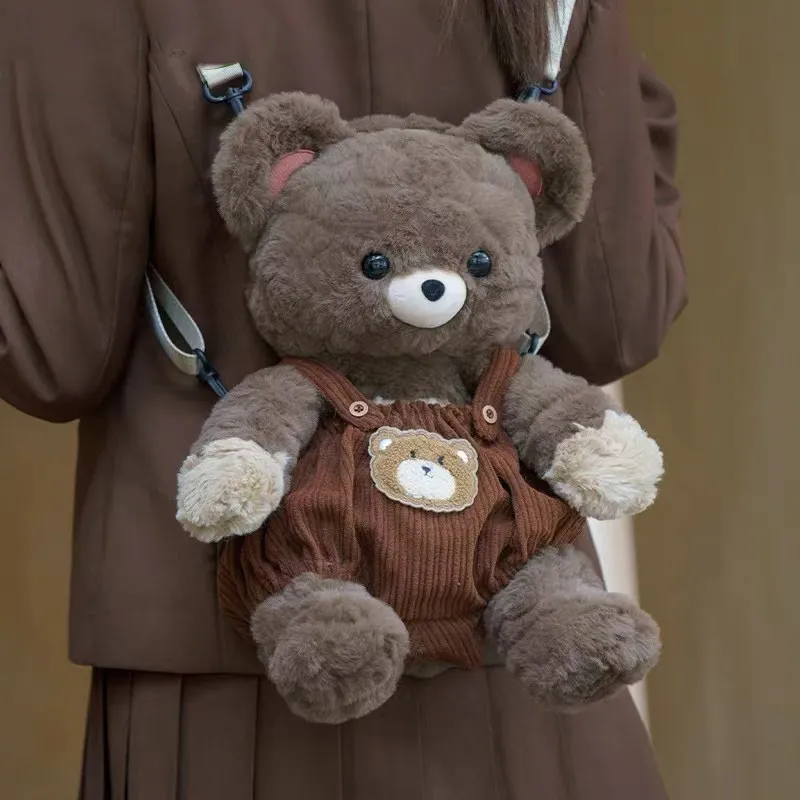 Super Cute Forest Cartoon Strap Bear Doll Plush Backpack, Versatile ...