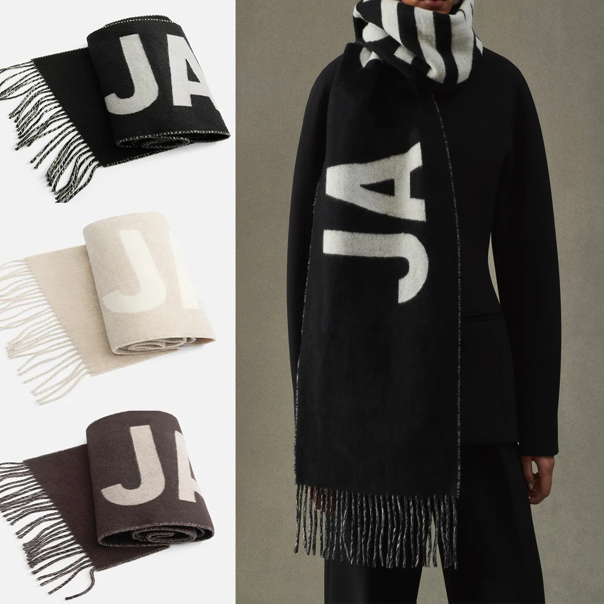 Scarf Designer Luxury Scarf For Women Shawl Knitting Letter Multi Pink ...