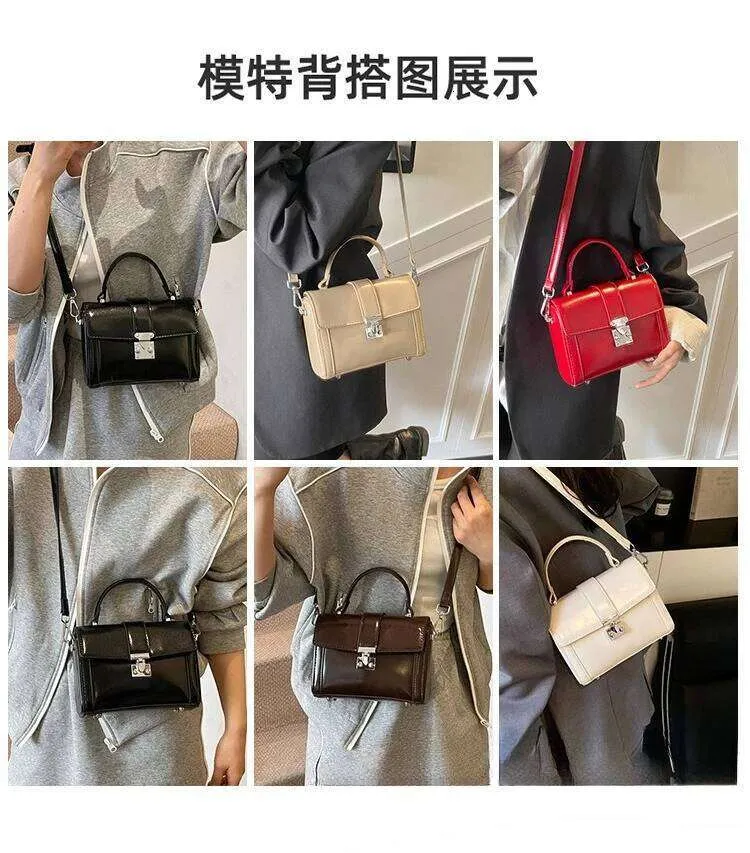 2025 New Women's Premium Patent Box Bag Chic Shoulder and Handle Carry ...