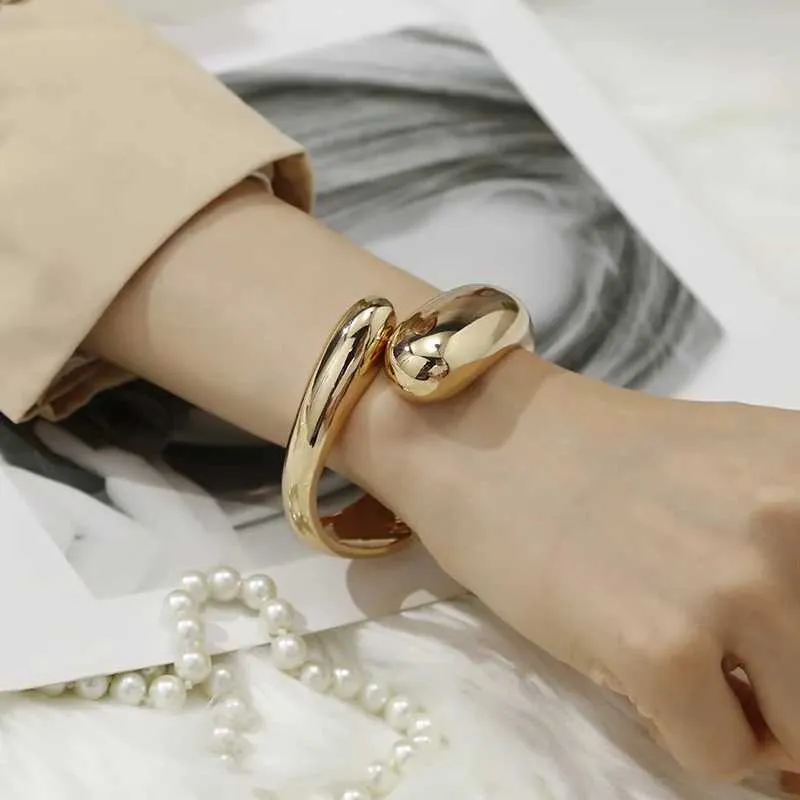 Multistyle Gold Color Bangles Hip Hop Punk Goth Wide Cuff Matching ...