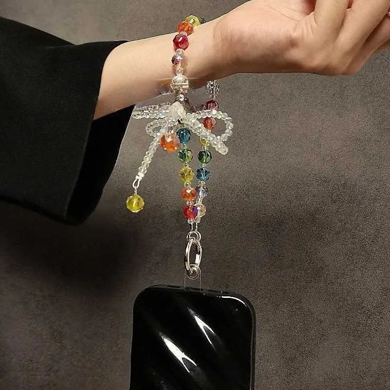 Fashionable Flower Crystal Mobile Phone Pendant Chain, Short Handheld ...