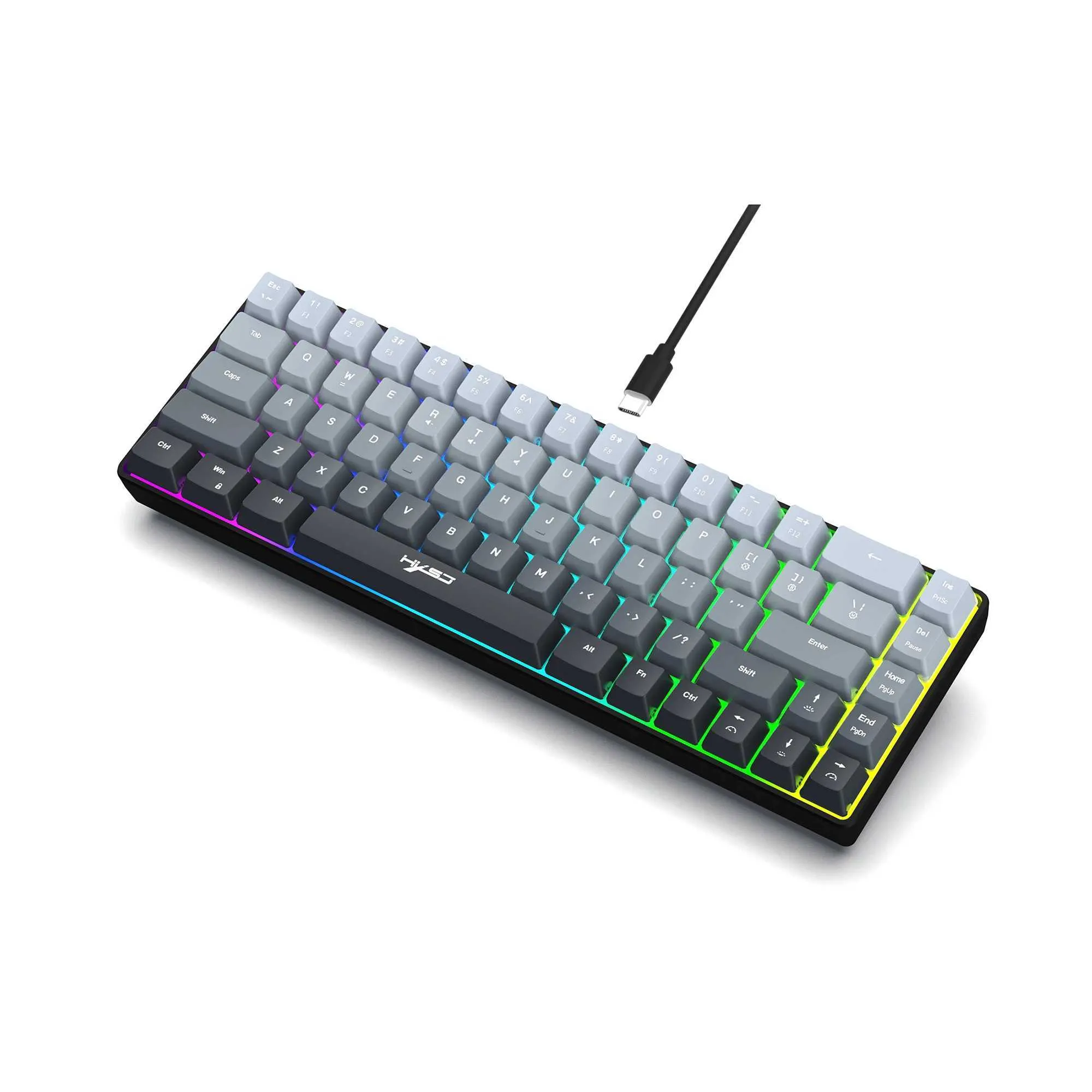 Gaming Keyboard, RGB Backlit, 68-Key Compact Portable Ergonomic Design ...