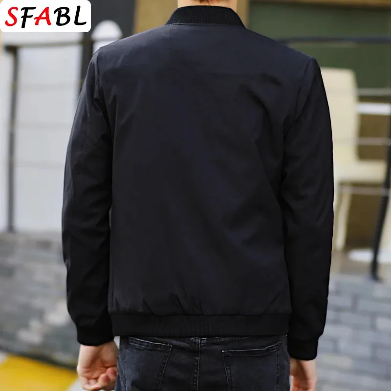 Est Spring Jacket Men's Casual Zipper Pocket Bomber Jacket Slim Fit ...