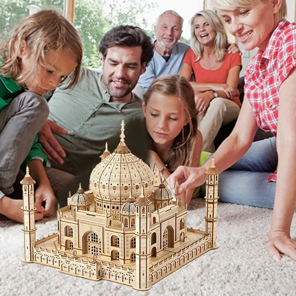 3D Wooden Puzzle Royal Castle Taj Mahal Model Kit with Light, DIY ...
