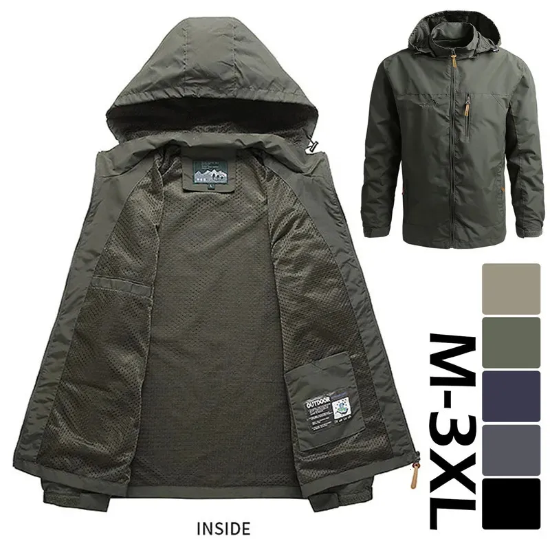 Men's Windbreaker Function Field Jacket Outerwear, Waterproof Work Coat ...