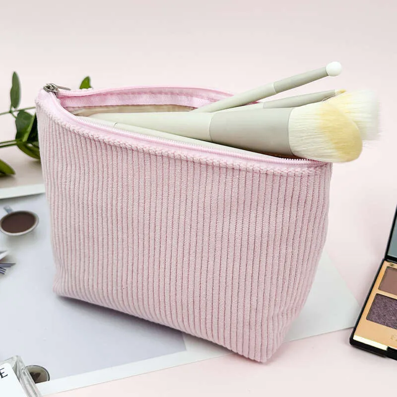 Corduroy Small Portable Makeup Bag for Lipstick, Brush, and Dumpling ...