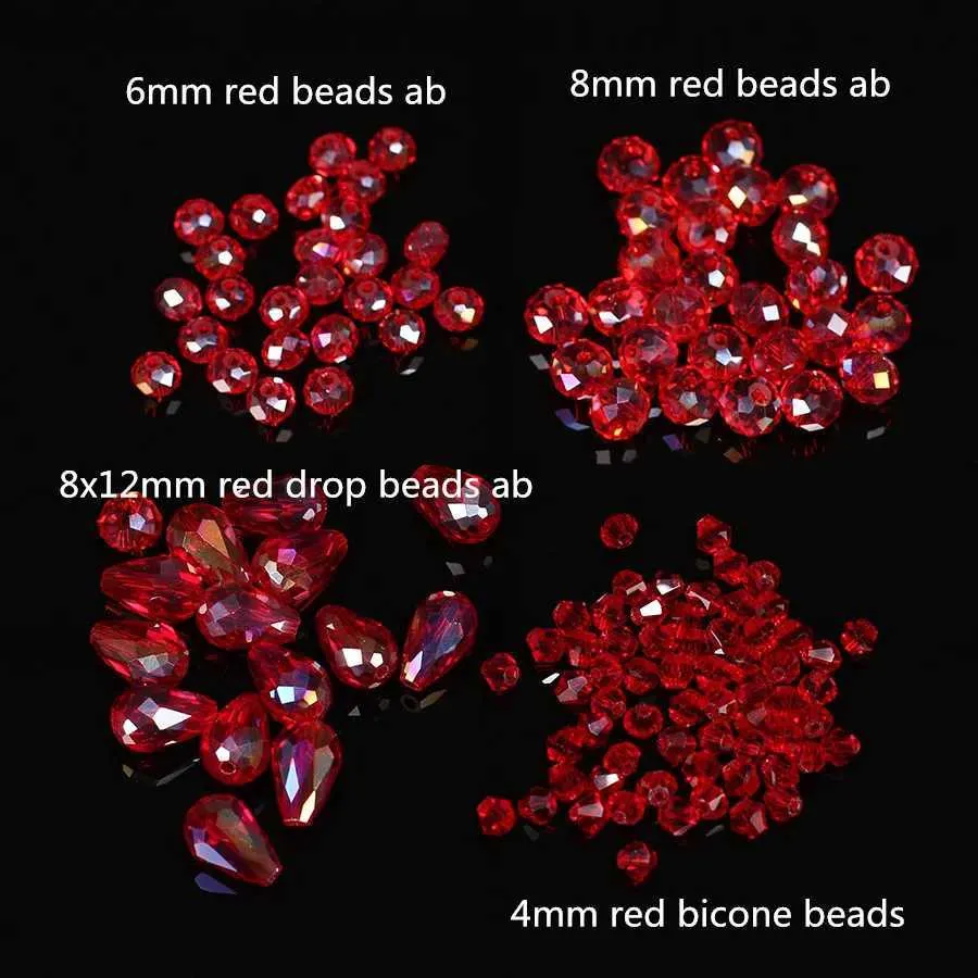 Czech Seed Beads, AAA Red Faceted Crystal Glass, Waterdrop Teardrop ...