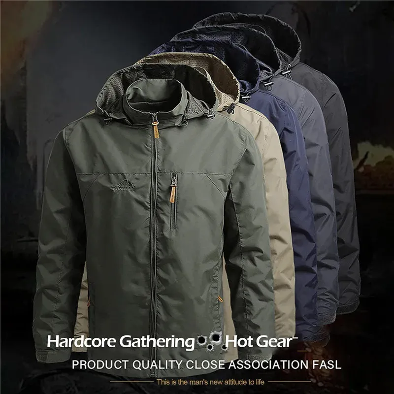 Men's Windbreaker Function Field Jacket Outerwear, Waterproof Work Coat ...