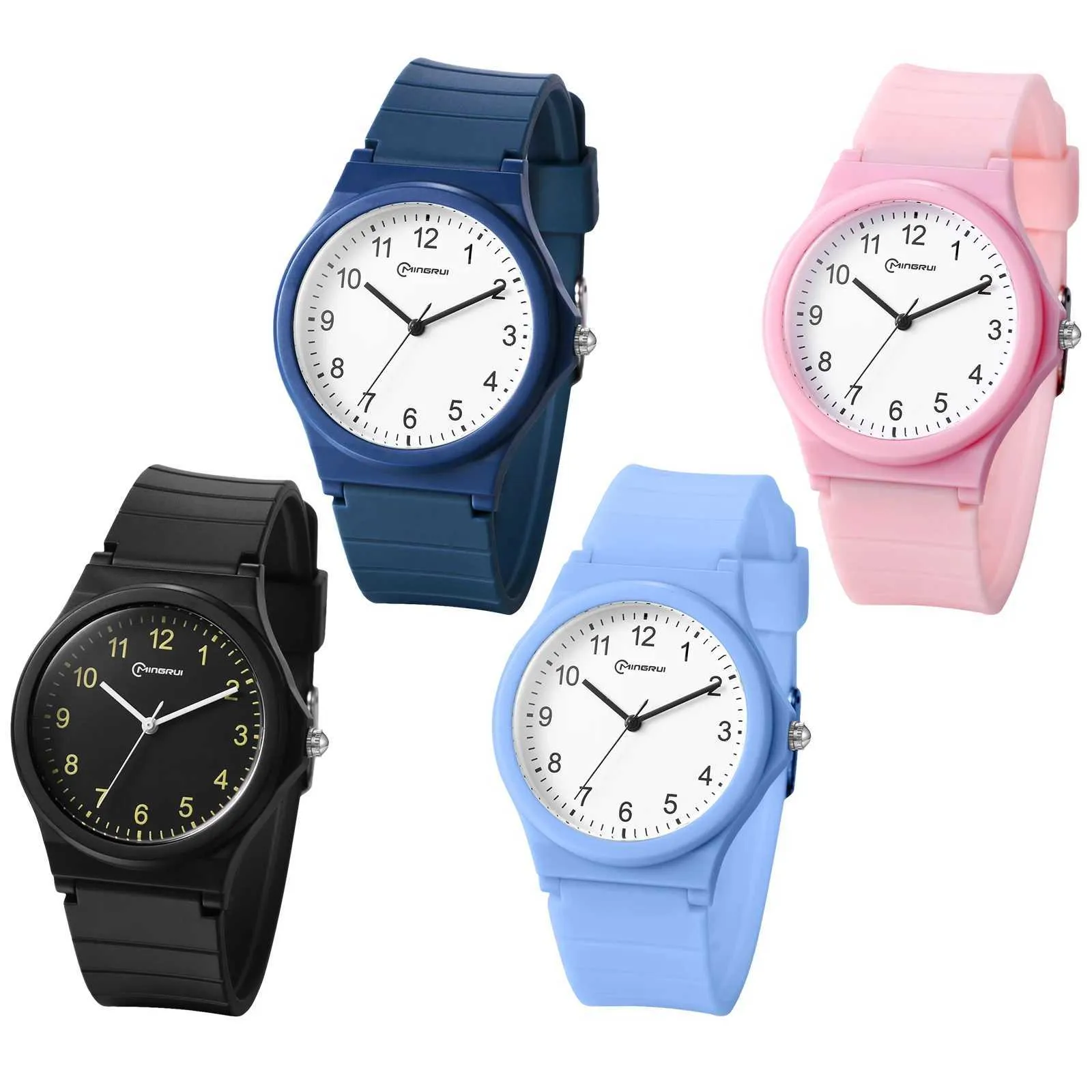 2024 Simple Digital Silicone Childrens Watch Waterproof Rubber Strap ...