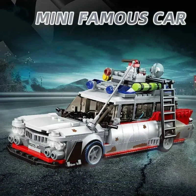 Technology Car Model Building Blocks MOC Mini Ghost Movie Car Assembly ...