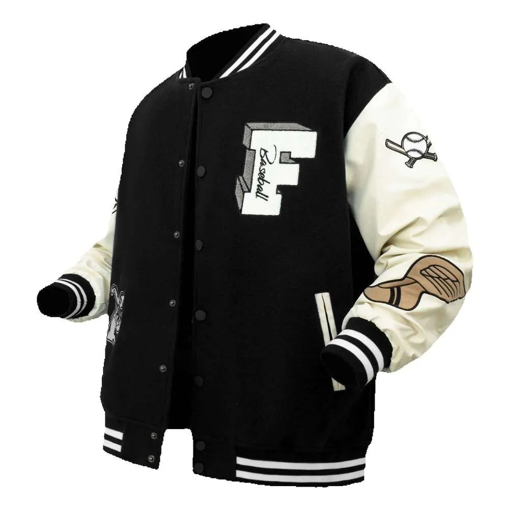 Men's Vintage Leather Patchwork Jacket Embroidery Motorcycle Coats ...