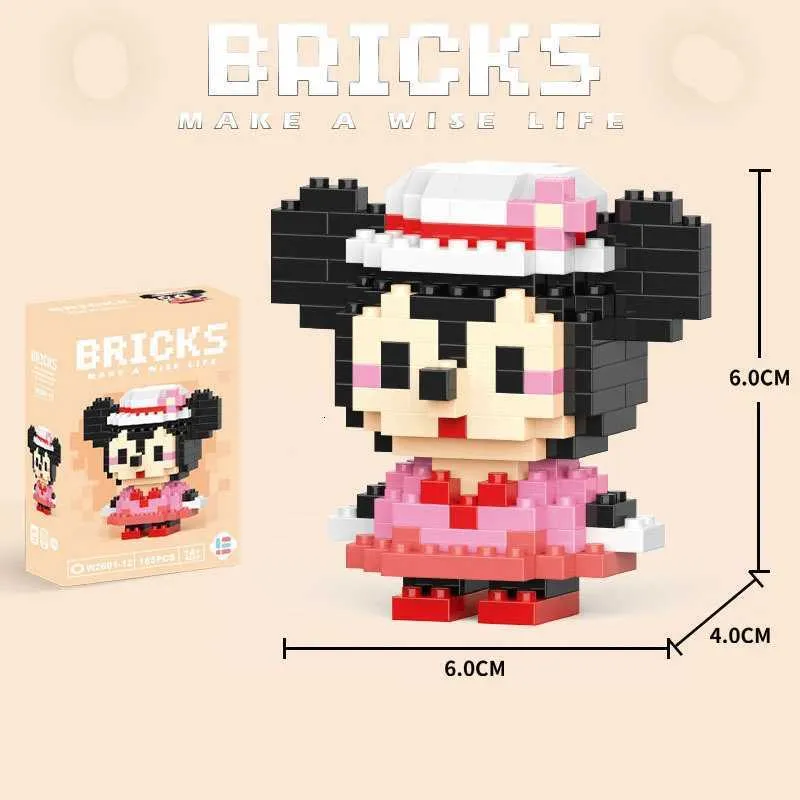 Disney Mickey Minnie Cartoon Doll Building Blocks Elsa Winnie the Pooh ...