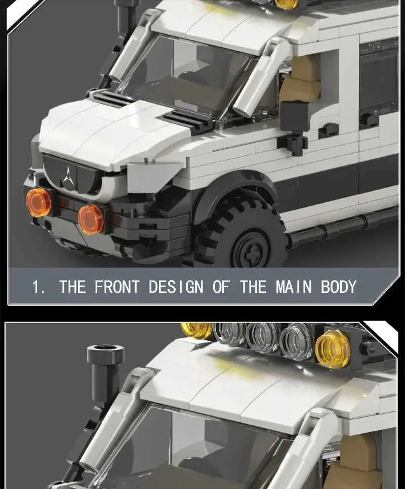 578-Piece Station Wagon Model Building Blocks: Camping RV SUV Car with ...
