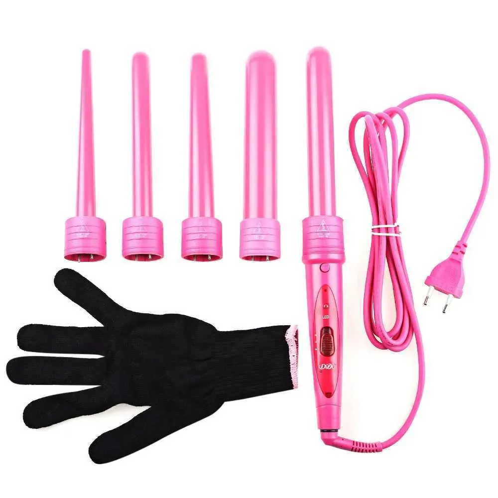 5 In 1 Professional Hair Curling Iron Hair Waver Cone Electric Hair ...