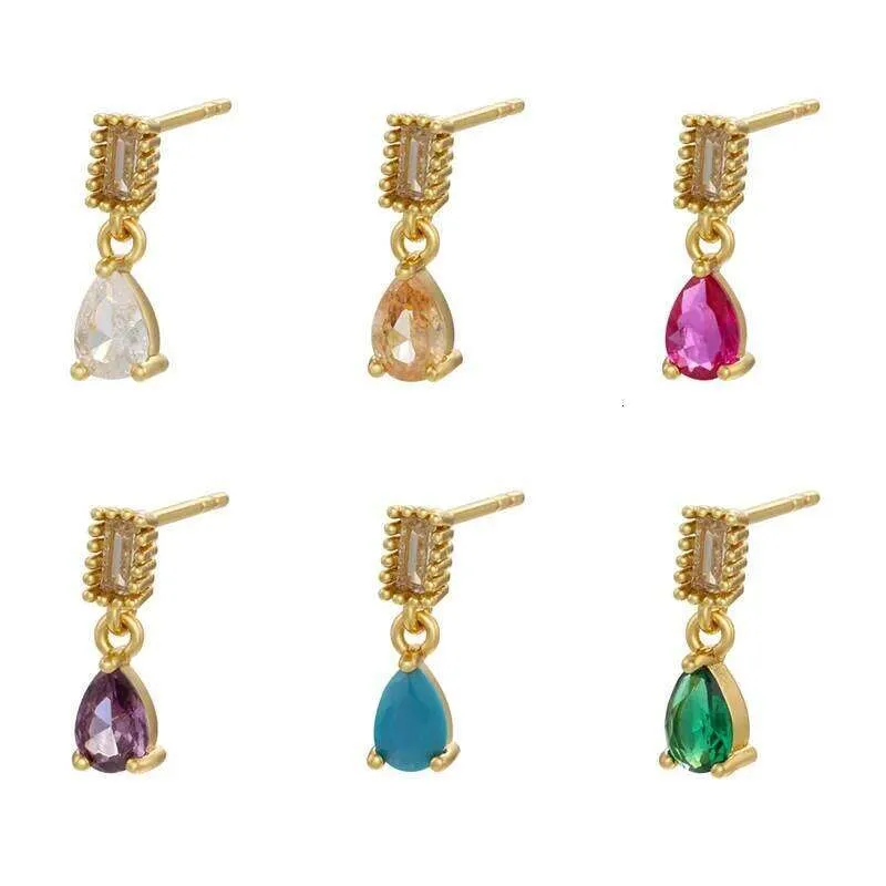 Zhukou New Gold Color Drop Earrings with CZ Crystal Dangle, Elegant ...