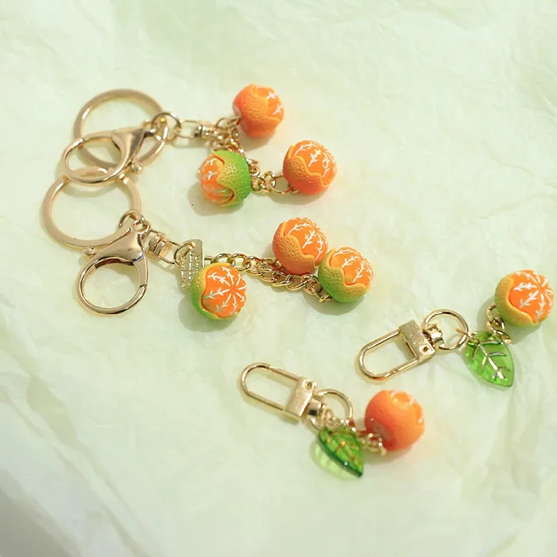 Cute Cartoon Orange Keychain Pendant, Fruit Keyring Bag, Earphone Case ...