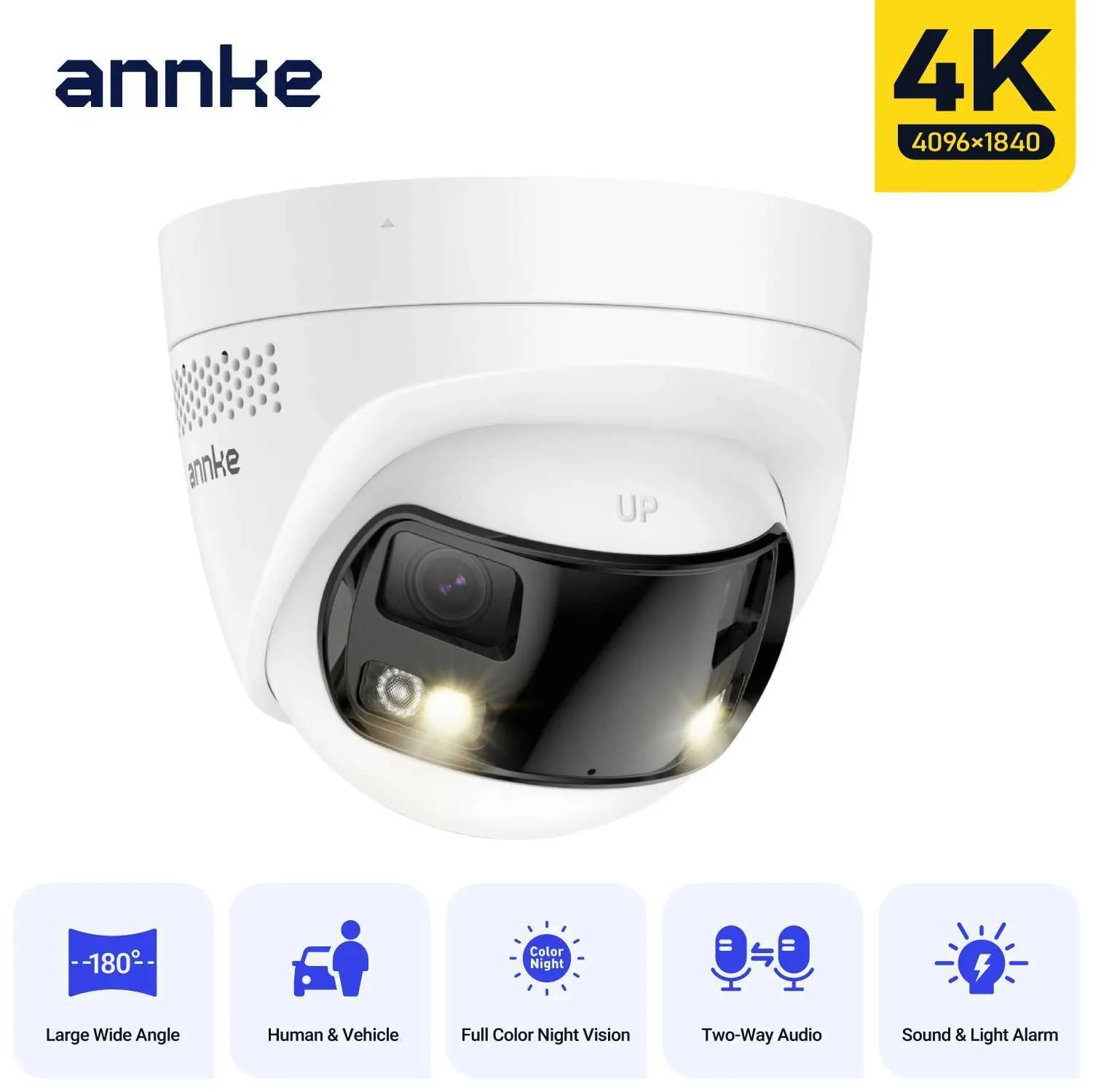 ANNKE 8MP Cctv 4k Camera System With 180° Panoramic Dual Lens, 4K AI ...