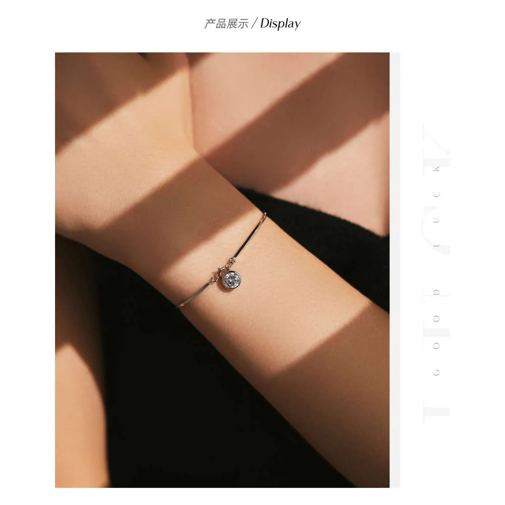 Modian Pure Silver Snake Bone Bracelet with Exquisite Sparkling Bubble ...