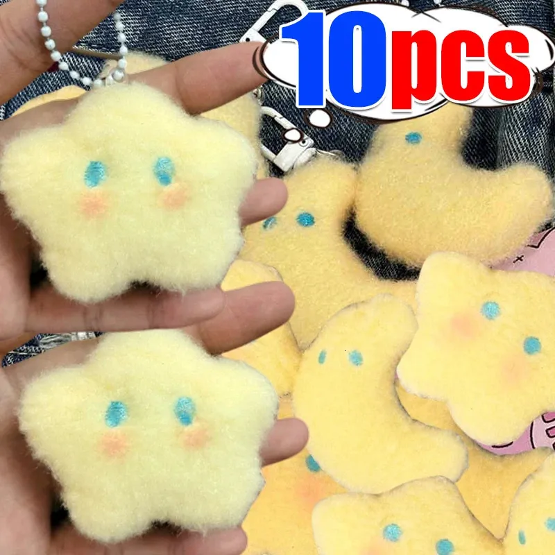 Cute Stars Plush Toy Keychain for Girls, Fluffy Soft Cute Backpack Bag ...