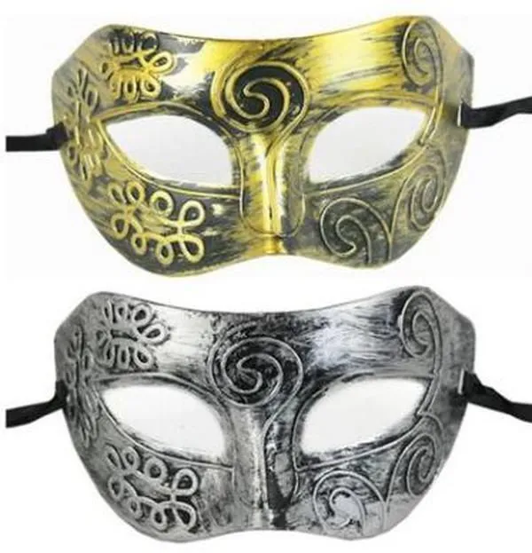Roman Knight Masquerade Metal Mask Retro Plastic Dress Up For Men And ...
