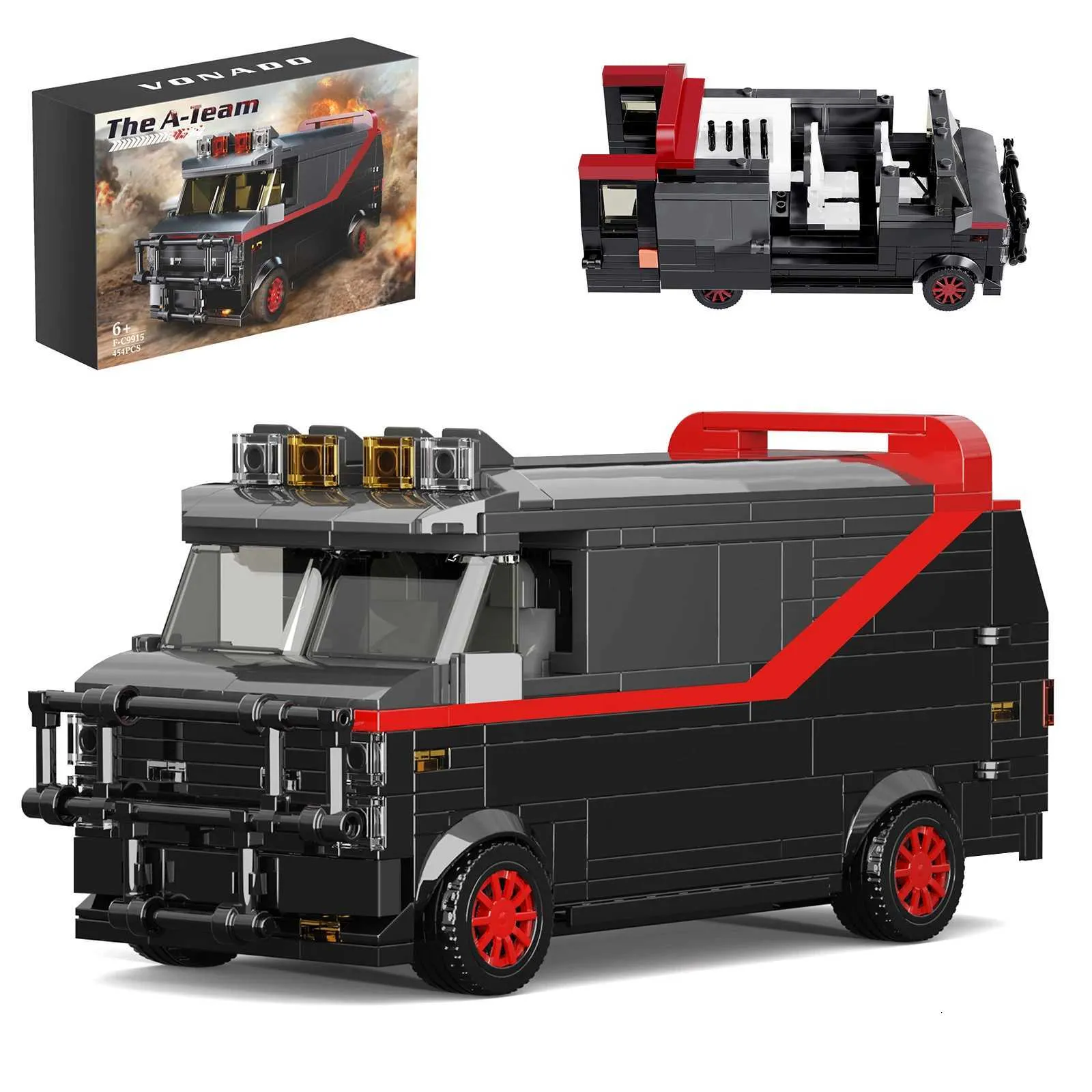 HighTech Retro Hot Wheels Building Blocks Kit ATeam Van, Truck, Lorry ...