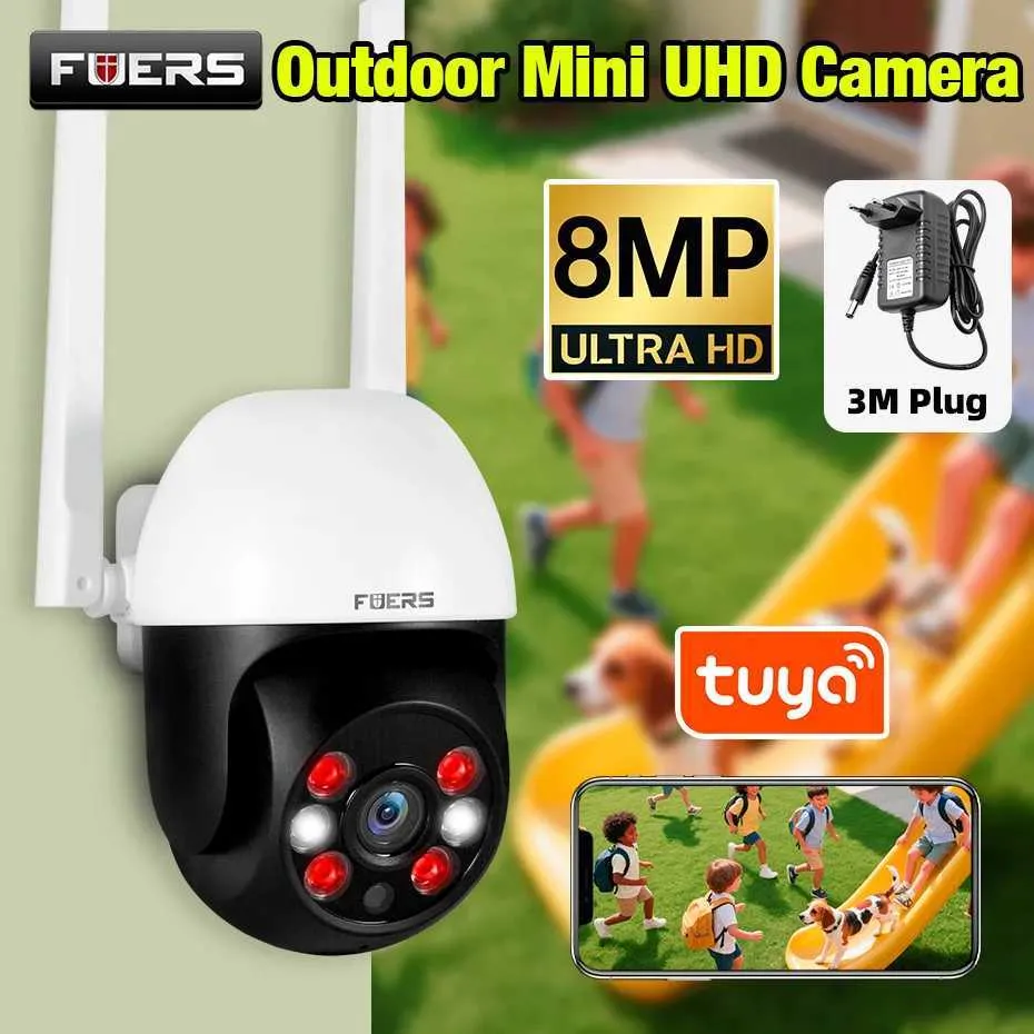 Fuers Tuya Smart Wifi Wifi Cctv Camera Outdoor 4K 8MP, Wireless PTZ IP ...