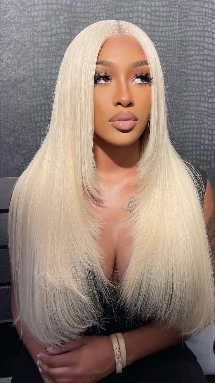 180 Density Brown Roots Light White Gray Lace Front Wig 13x4 Layered ...