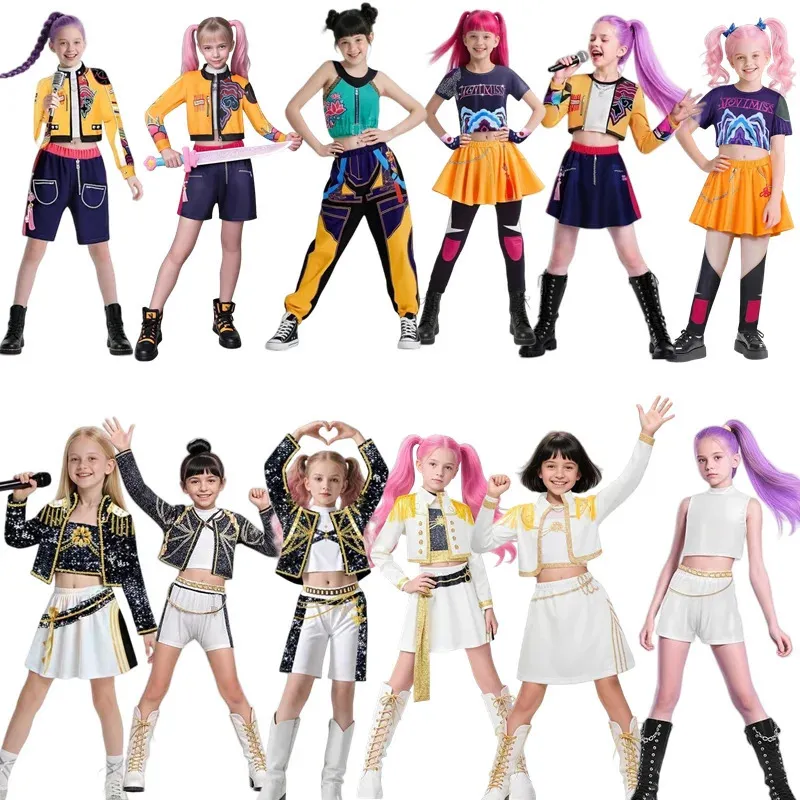 Black And Golden KPop Porsha Crystal Alien Suit Uniform For Girls ...