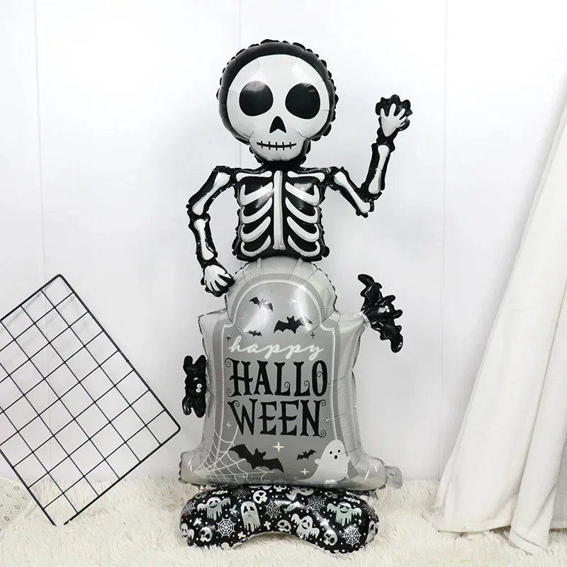 Halloween Pumpkin Castle Skeleton Theme Standing Aluminum Film Balloon ...