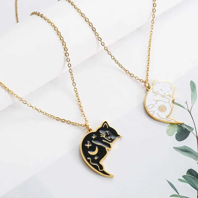 Hug Cute Pet Cat Pendant Necklace Women Girls Fashion Trendy Jewelry ...