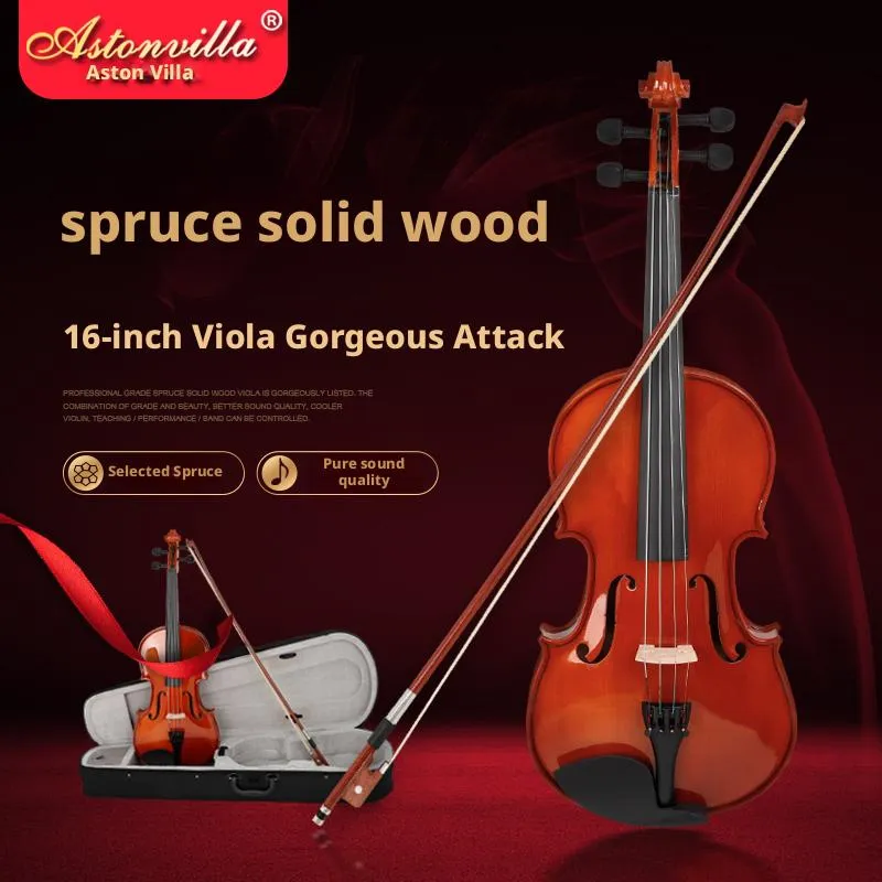Astonvilla VA-35 16-Inch Viola: Solid Spruce Top, Natural Finish, Hand ...