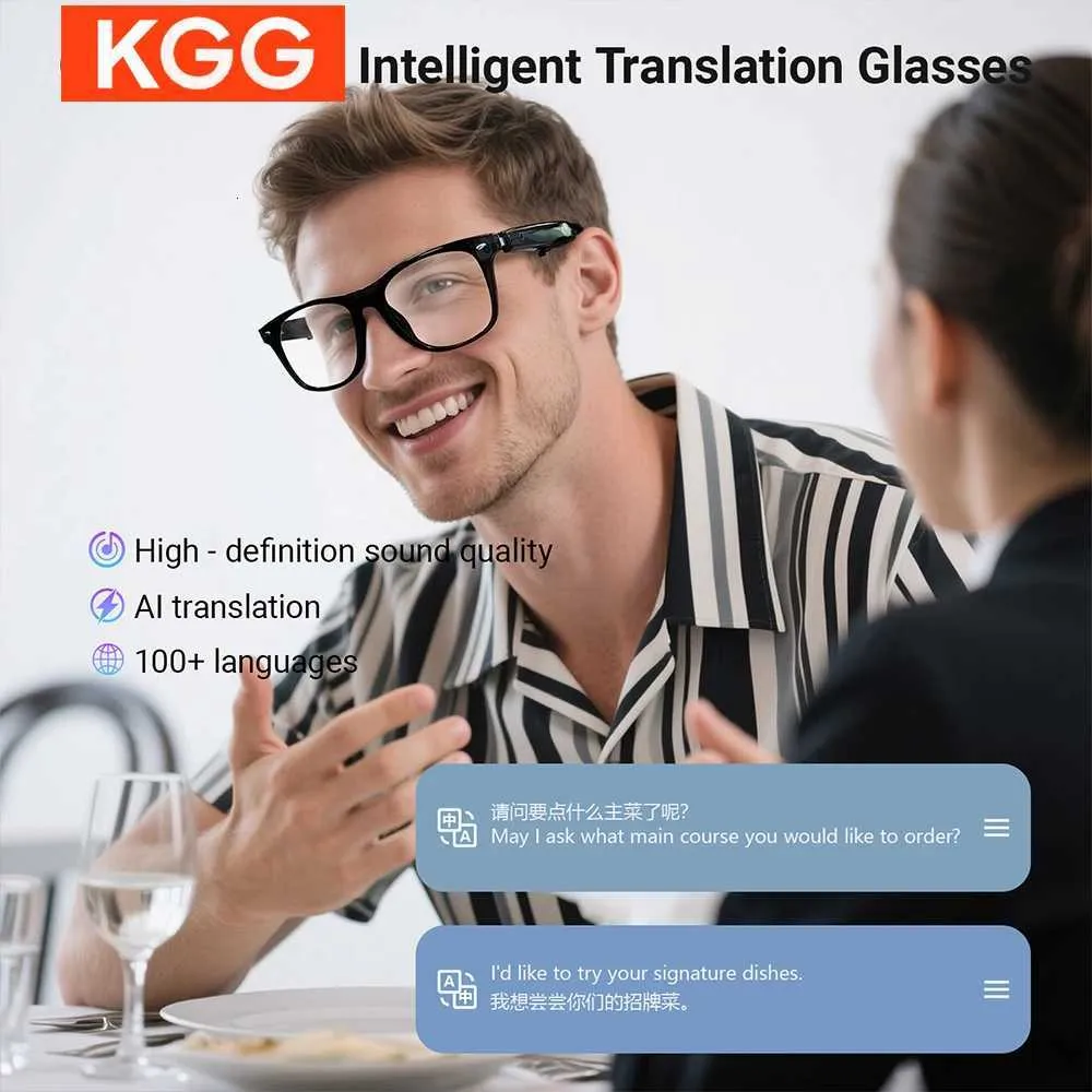 X251011 Smart Glasses AI Translation In 100 Languages Bluetooth TWS ...