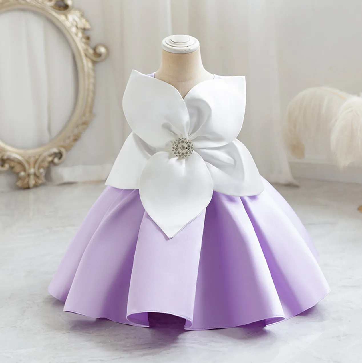 Princess Flower Girl First Communion Dress With White... From ...