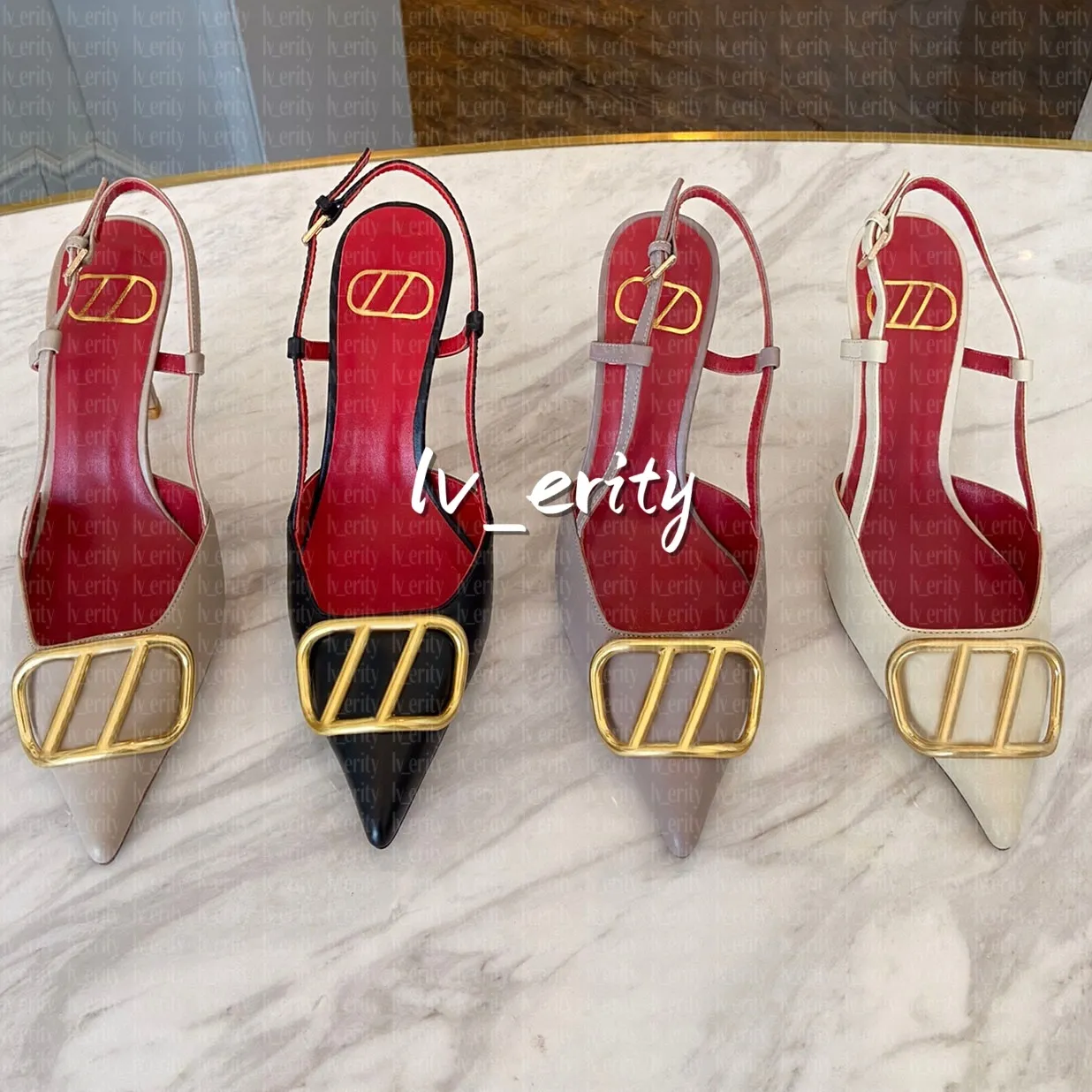 Wholesale High Heels Designer Sandals For Women Genuine Leather Pointed ...