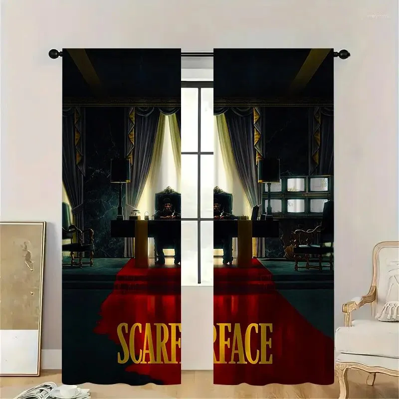 Custom Printed Scarface Film Style Dark The Range Blackout Curtains For ...