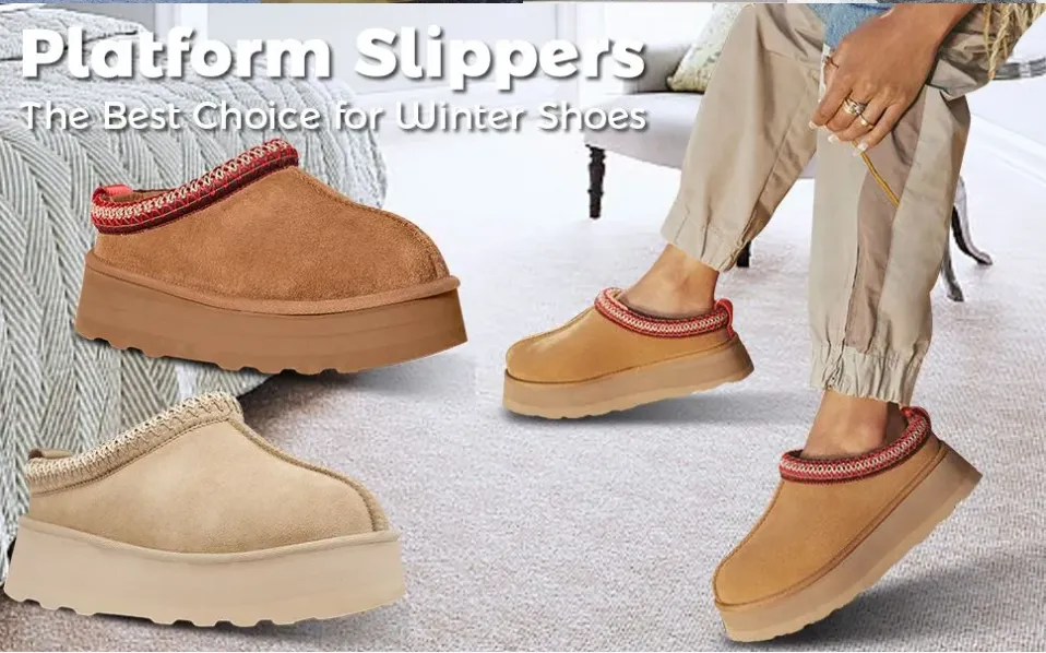 Unisex Tasman Slippers with Leather Upper and Cotton Fur Lining, PVC ...