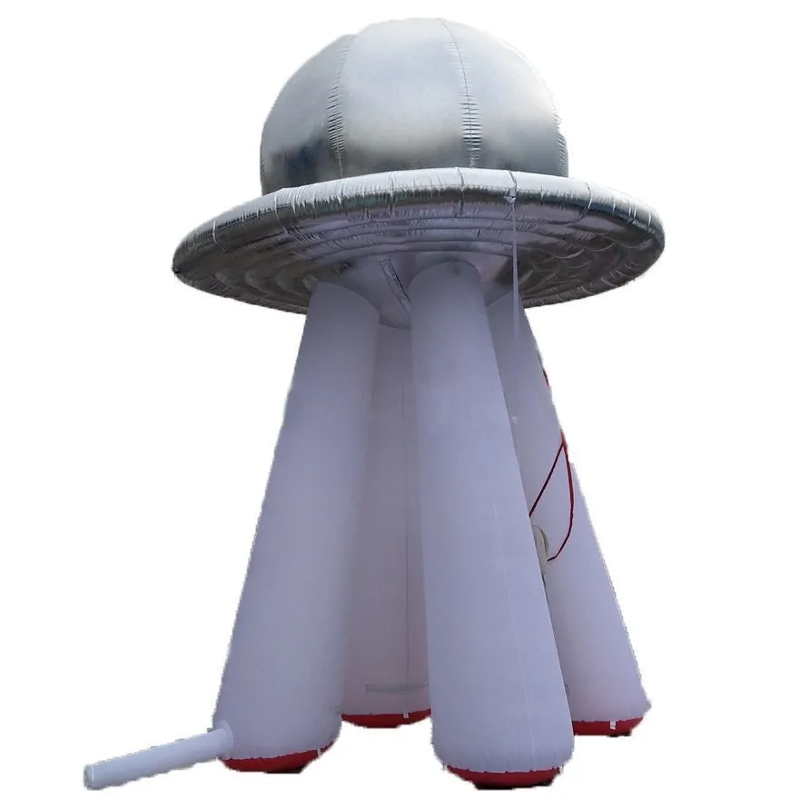12m Standing Inflatable Silver UFO Model 3 With Bracket Perfect For ...