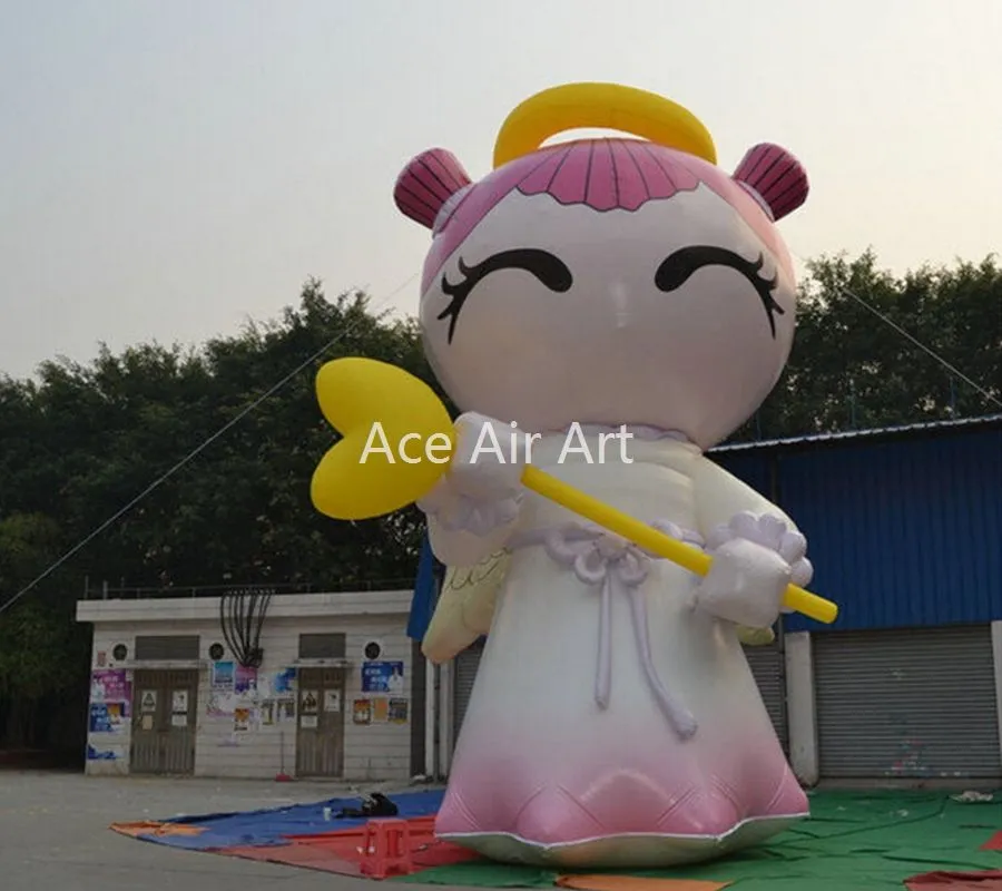 Giant Inflatable Cartoon Character Chinese Girl With Wings And Magic ...