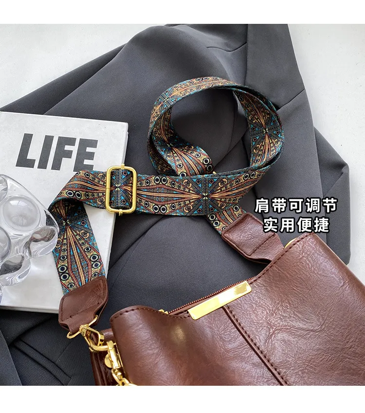 Designer Crossbody Shoulder Bag Medium Size Barrel-Shaped PU Material ...