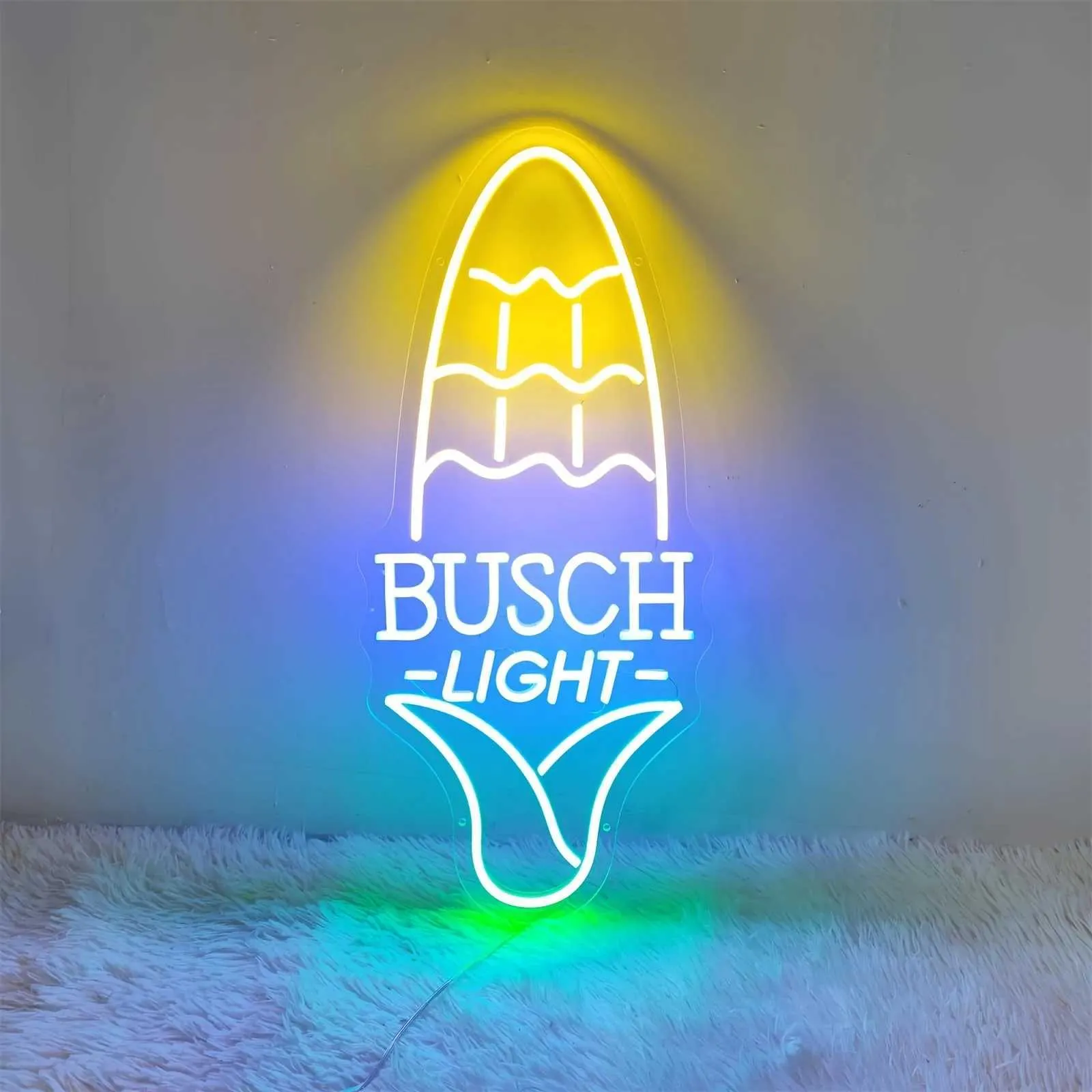 Busch Light Corn-Shaped LED Neon Sign - USB Powered Decorative Lighting ...