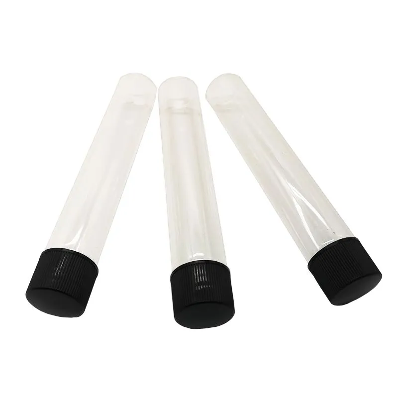 Glass Tubes With Screw Cap Lids 115x20mm Clear Plastic 30g Containers ...
