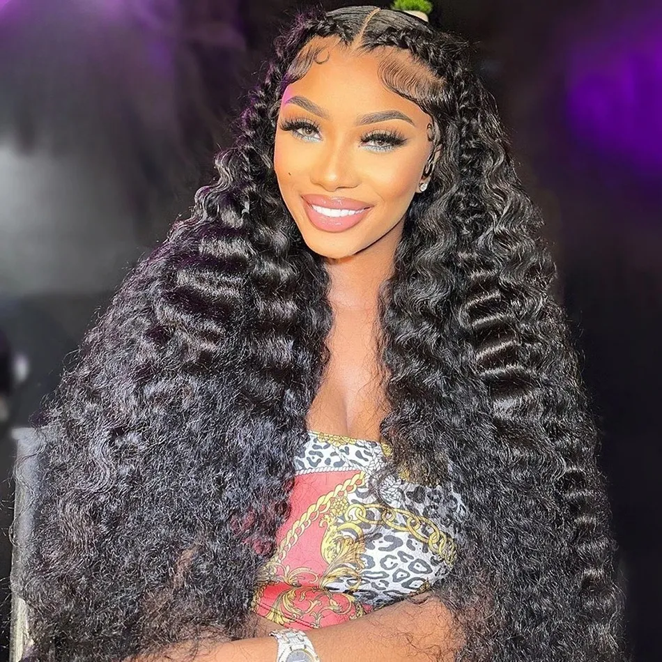 Highlight Ombre Brown Curly Human Hair Wigs 13x4 13x6 HD Loose Deep ...