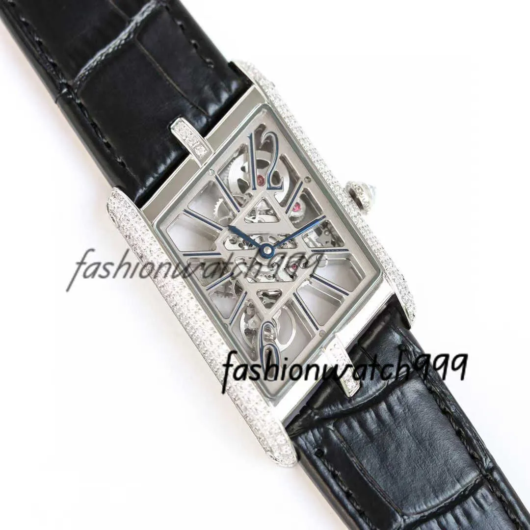 WHTA0011 Asymmetrical Diamond Skeleton Mens Watch - 18K Rose Gold ...